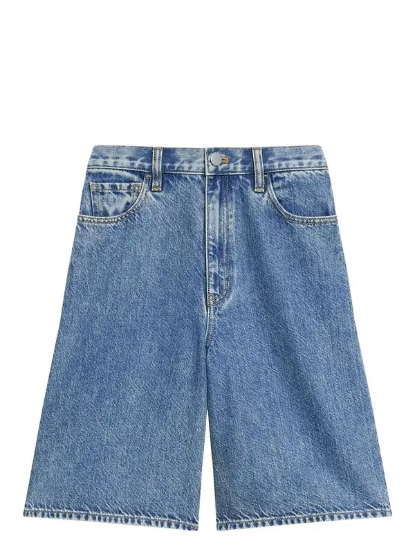 Theory High-rise Relaxed Denim Shorts - Ice Blue