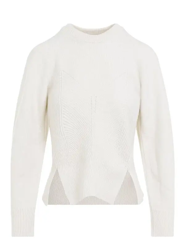 Alexander McQueen Chevron Cashmere Pullover - White