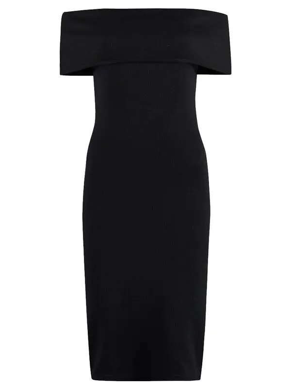 Bottega Veneta Technical Nylon Off-the-shoulder Dress - Black