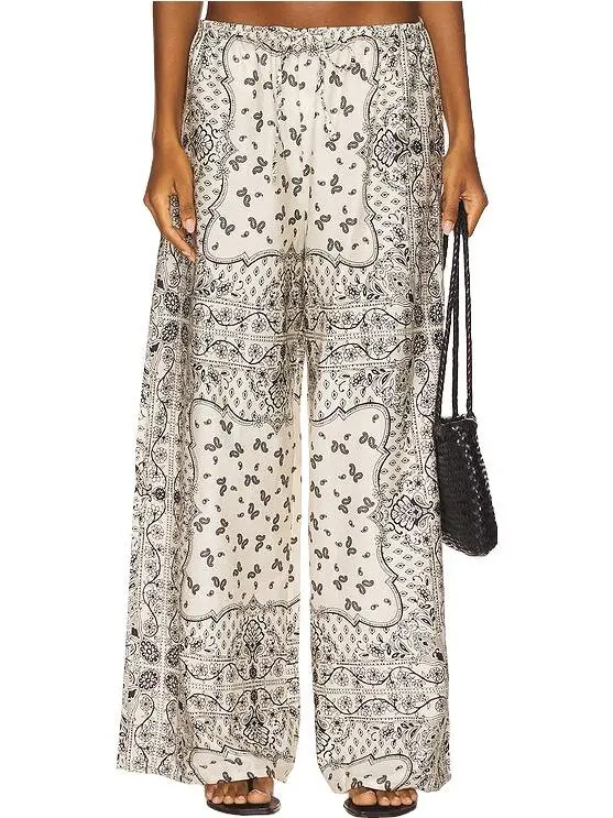 MONTCE Drawstring Wide Leg Pant - Ivy Bandana