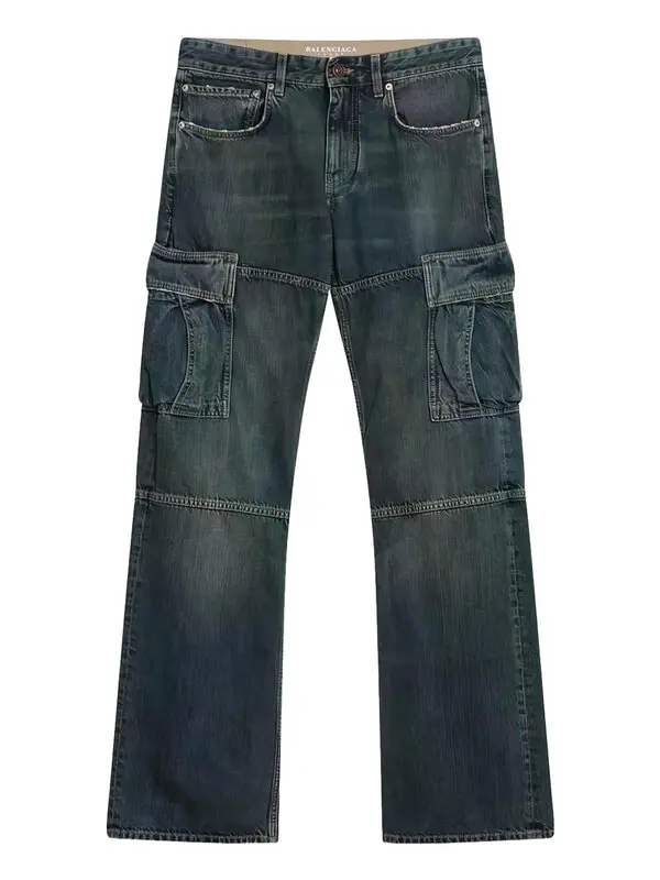 Balenciaga Logo-patch Straight-leg Jeans - Blue