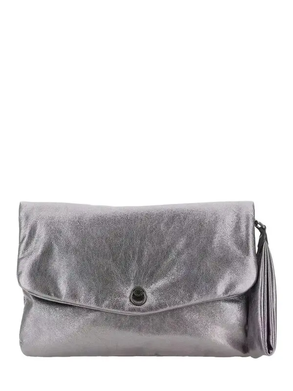 GIANNI CHIARINI Metallic Leather Clutch - Silver