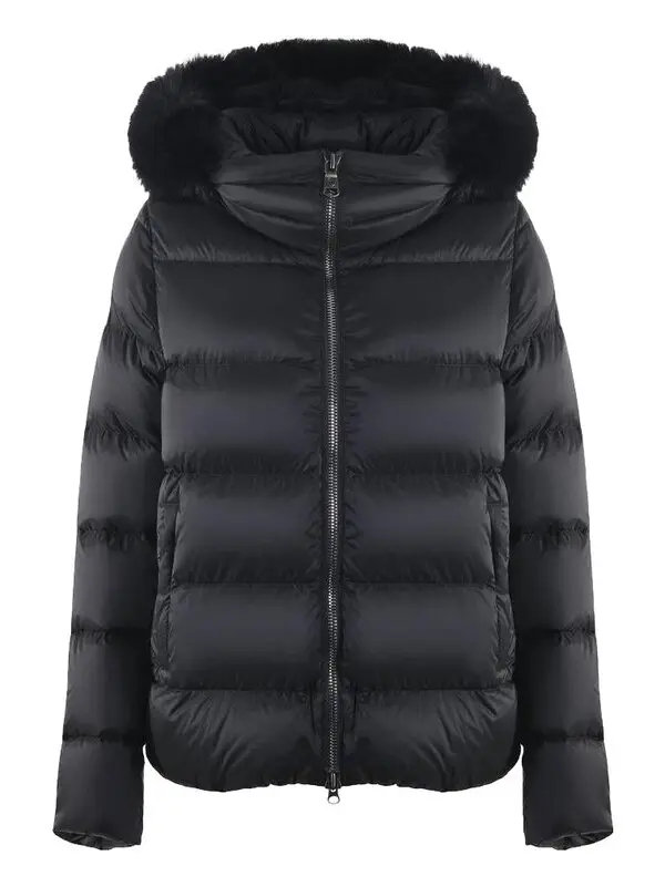COLMAR Down Jacket With Fur Trim - Black