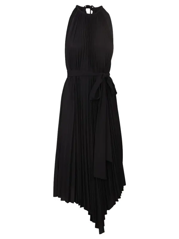 Alexandre Vauthier Pleated Midi Dress - Black