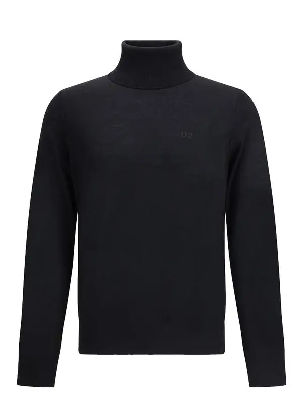 Dsquared2 Virgin Wool Turtleneck Sweater - Black