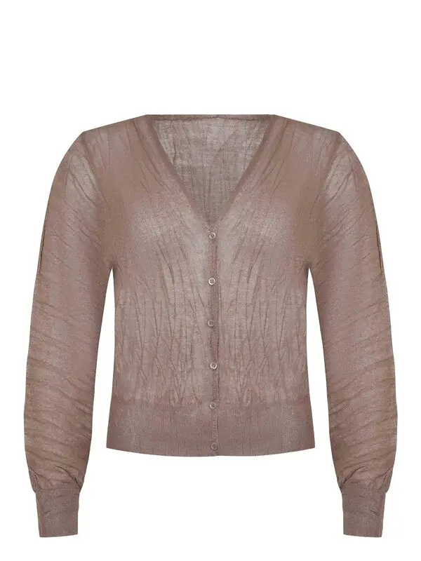 SOLOTRE Viscose Blend Sweater - Brown