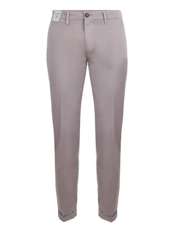RE-HASH Stretch Cotton Trousers - Dove Grey