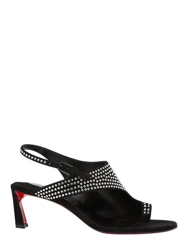 CHRISTIAN LOUBOUTIN Viva Condora Asymmetrical Sandals - Black Cyrstal