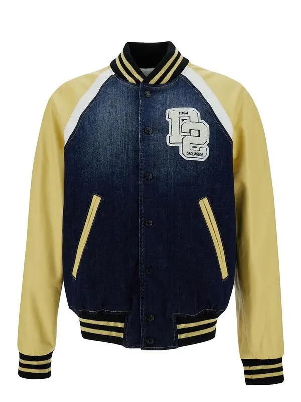 Dsquared2 Varsity Jacket With Logo Patch - Multicolor