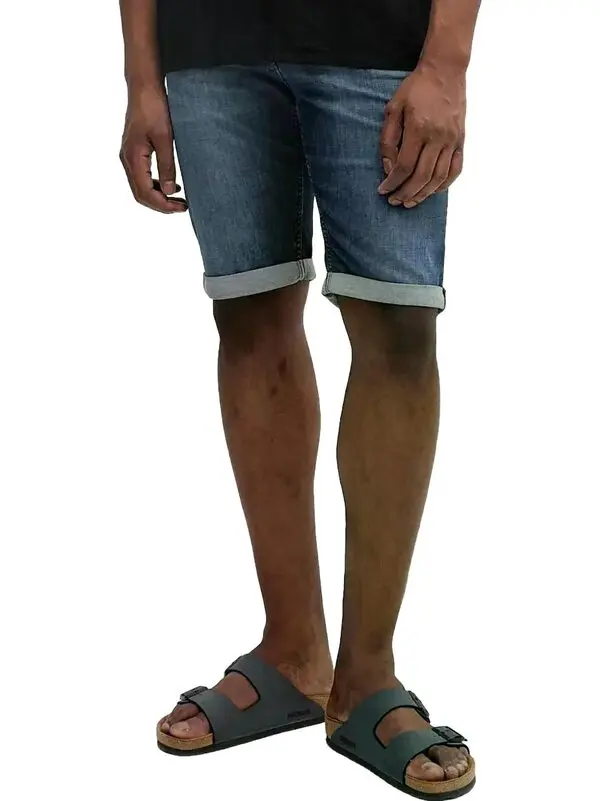 Karl Lagerfeld Rolled-cuffs Denim Shorts - Blue