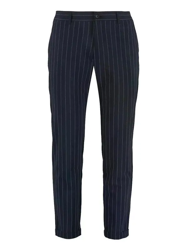 THE (ALPHABET) Pinstripe Trousers - Black