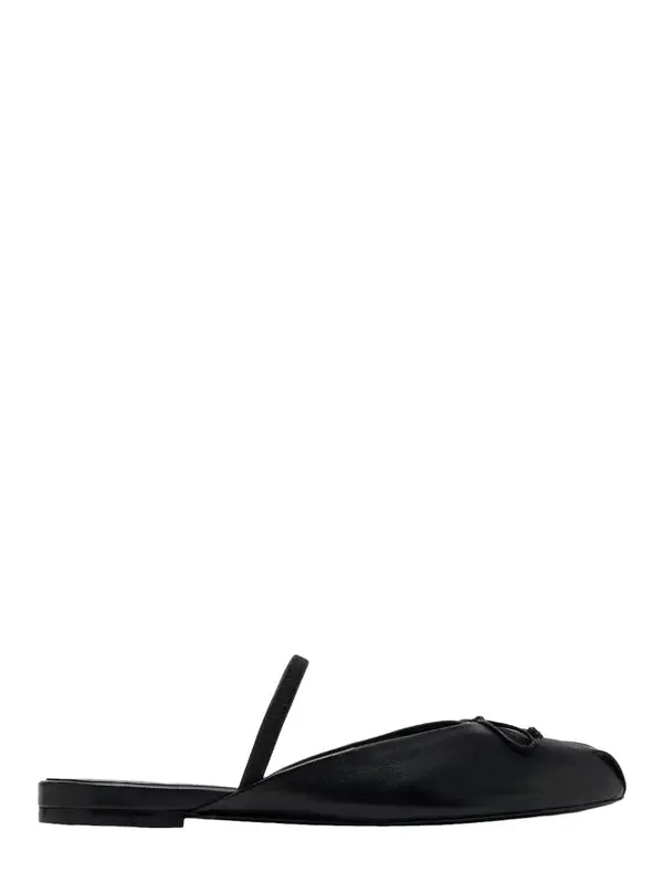 STUART WEITZMAN Prima Bow-detail Leather Mules - Black