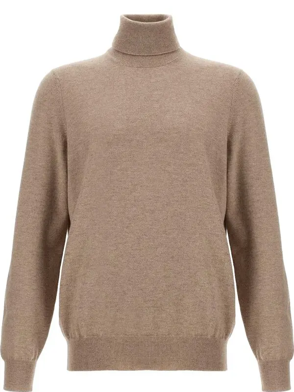 Brunello Cucinelli Cashmere Turtleneck Sweater - Beige