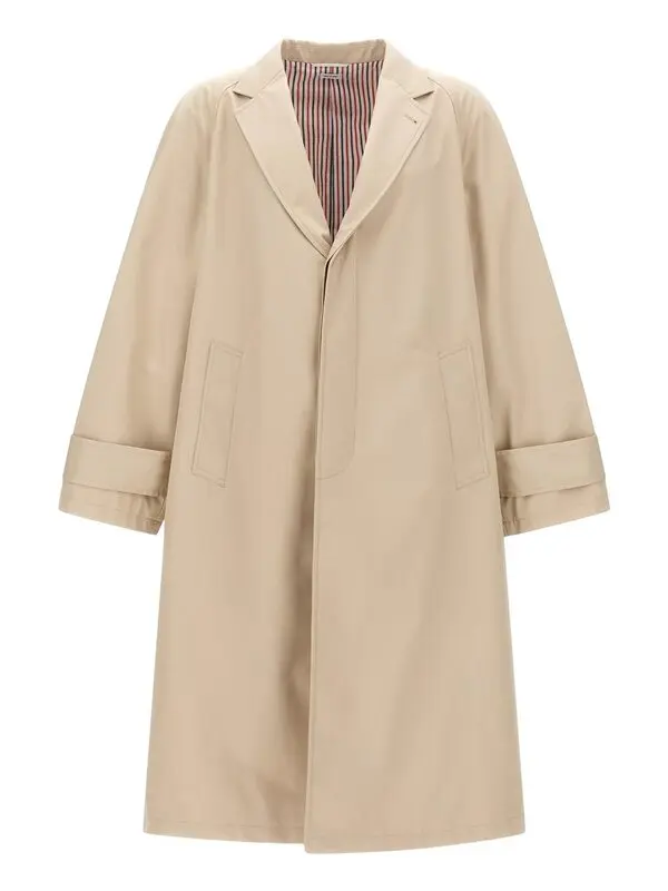 Thom Browne Water Repellent Cotton Trench Coat - Beige