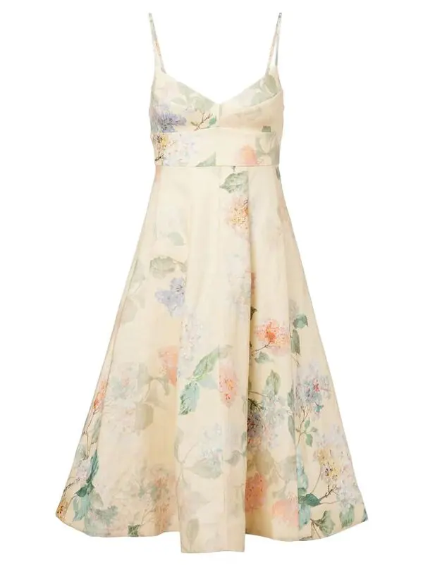 Zimmermann Illuminate Linen Midi Dress - Multicoloured
