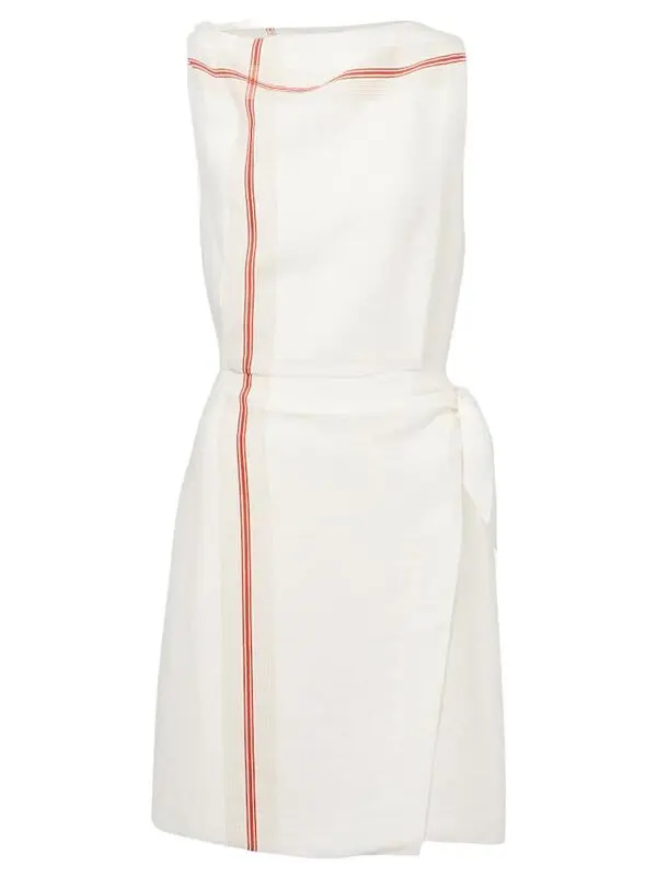 Vince Striped Wrap Dress - White