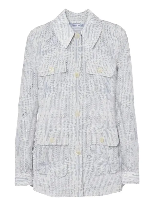 Veronica Beard Kiki Eyelet Jacket - Blue