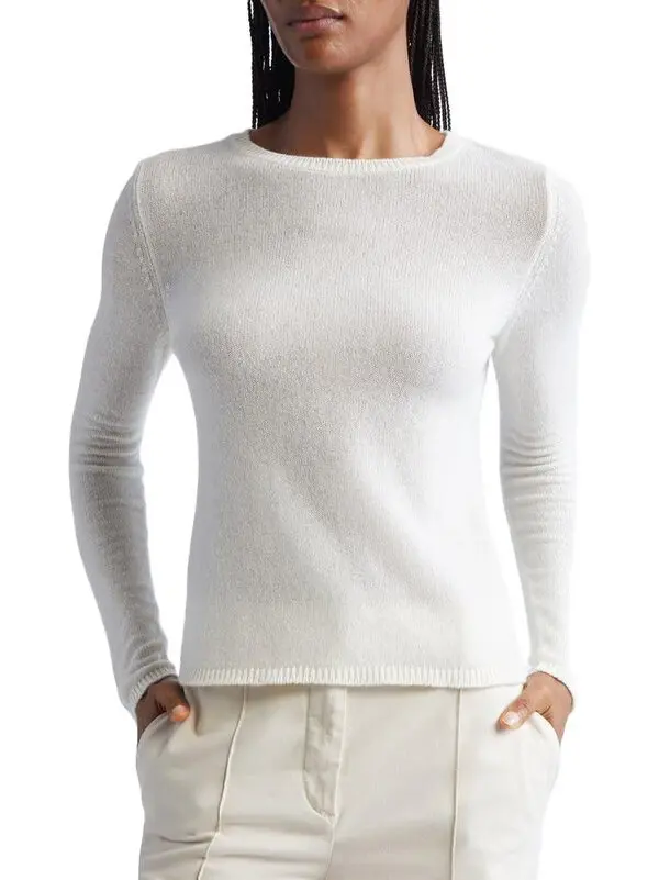 Eleventy Fine Gauge Cashmere Crewneck Sweater - Cream