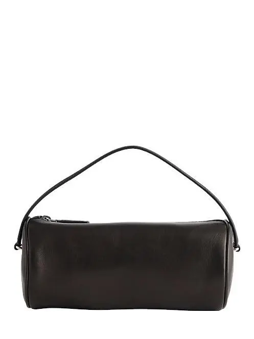 THE ROW Round 90's Leather Top Handle Bag - Black Ans