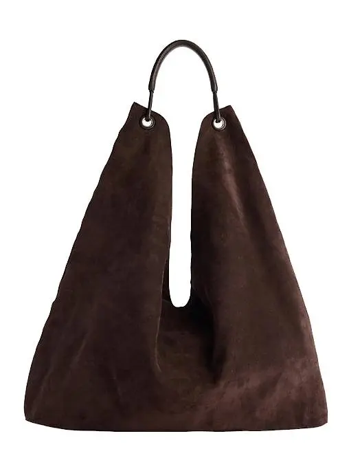 THE ROW Bindle Three Suede Tote Bag - Brown Melange Ans