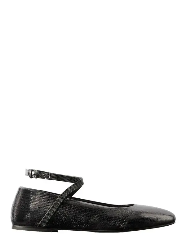 Brunello Cucinelli Bead-embellished Ballet Flats - Metallic
