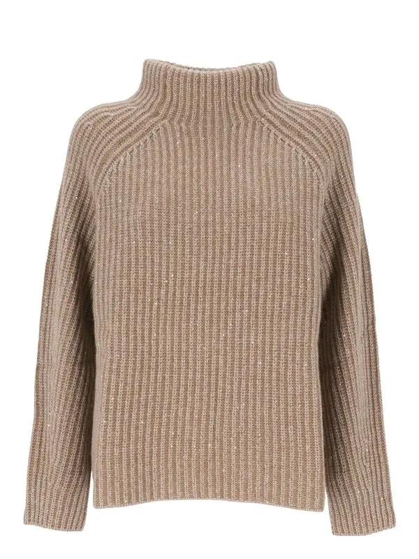 Hemisphere Long-sleeved Turtleneck Sweater - Multicolor