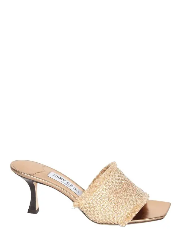 JIMMY CHOO Woven Raffia Sandals - Beige