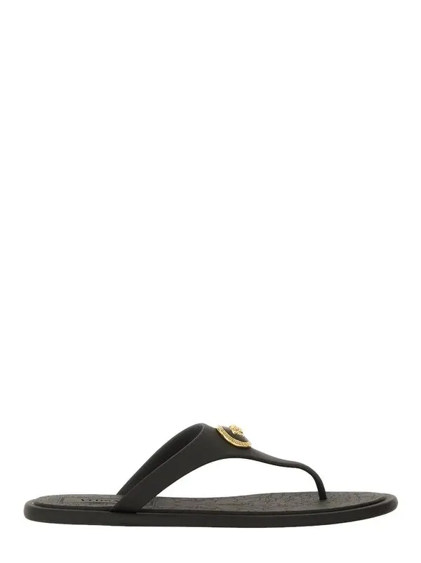 Versace Slides With Medusa Detail - Black