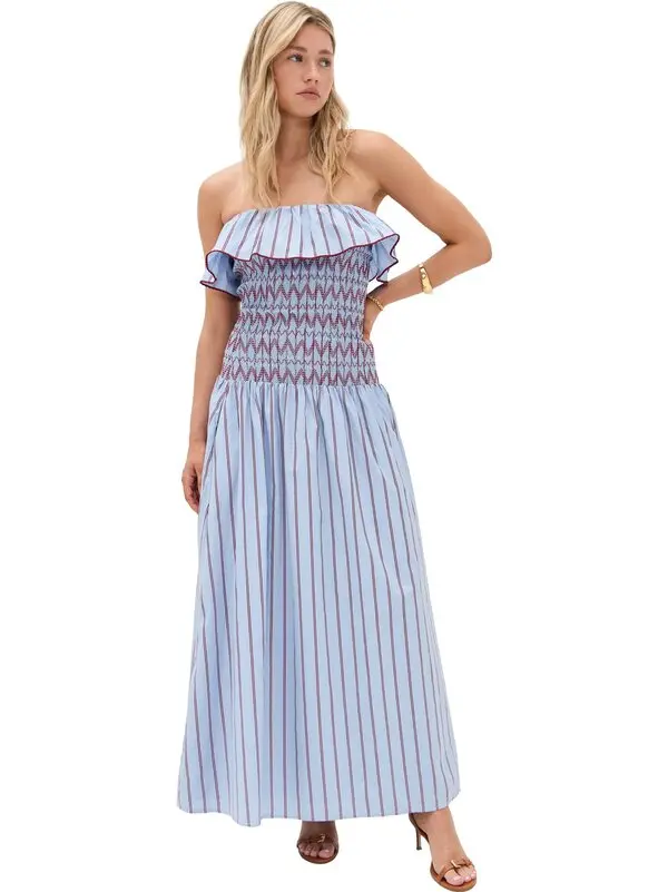 Line & Dot Getty Striped Maxi Dress - Blue/red