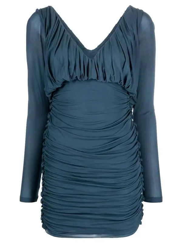 Saint Laurent Short Jersey Dress - Blue