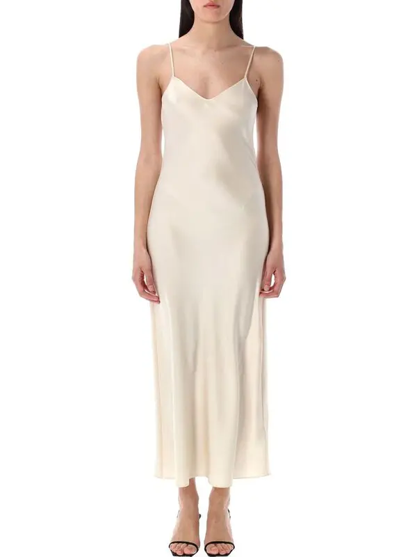 Ralph Lauren Satin Midi Slip Dress - Beige
