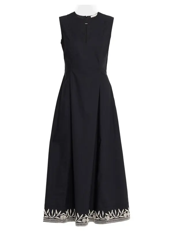 BY MALENE BIRGER Margrethe Embroidered Cotton Dress - Black