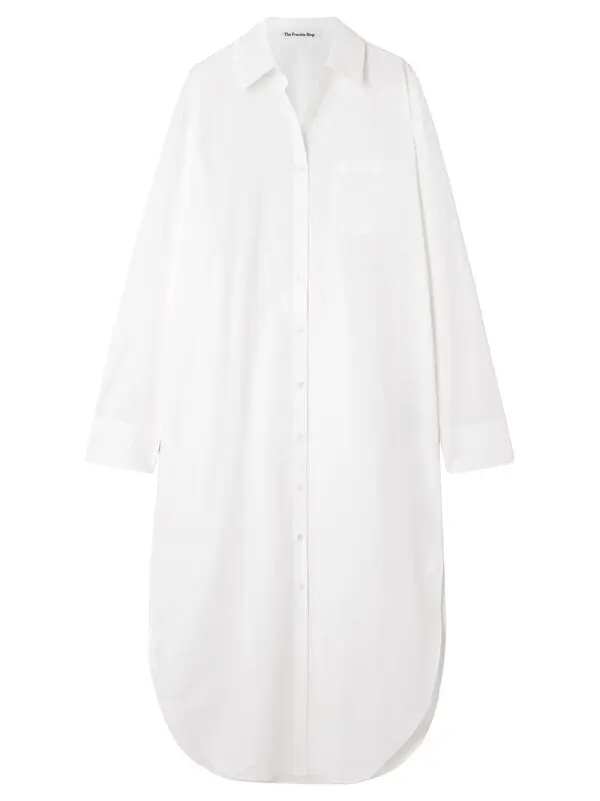 THE FRANKIE SHOP Helena Cotton-poplin Maxi Shirt Dress - White