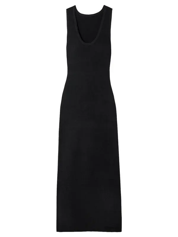 Sir The Label Chiara Cotton-blend Bouclé Maxi Dress - Black