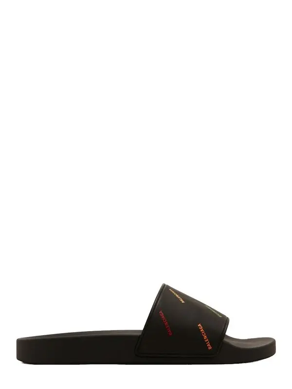 Balenciaga Pride Pool Slides - Black/white