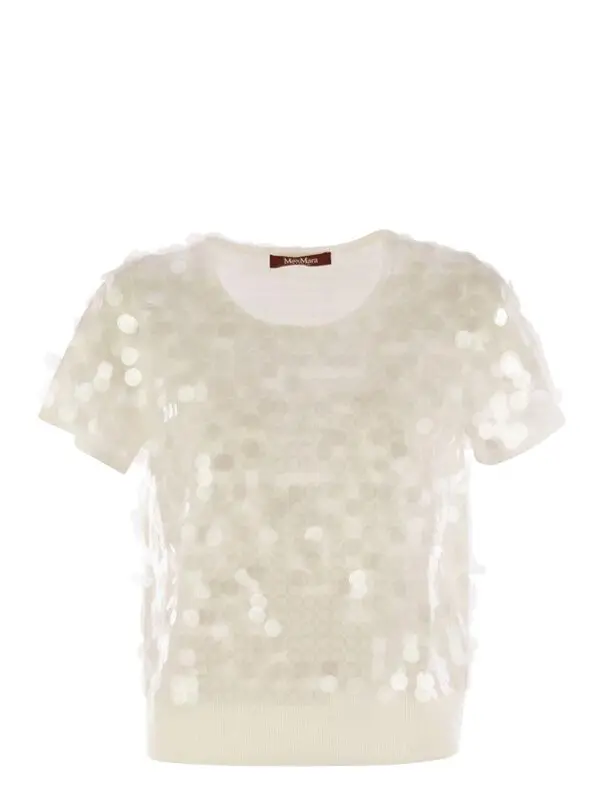 MAX MARA STUDIO Saio Wool Sequined Sweater - Beige