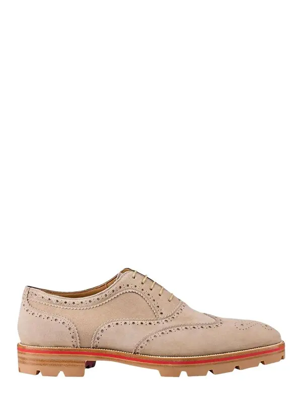 CHRISTIAN LOUBOUTIN Charlie Me Flat Veau Velours 'galet - Brown