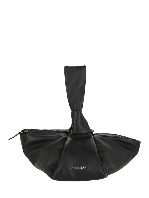 AMBUSH Twist Top Leather Clutch - Black