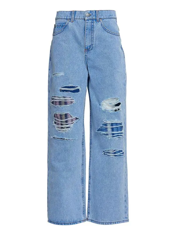 Marni Mohair Patch Denim Jeans - Blue