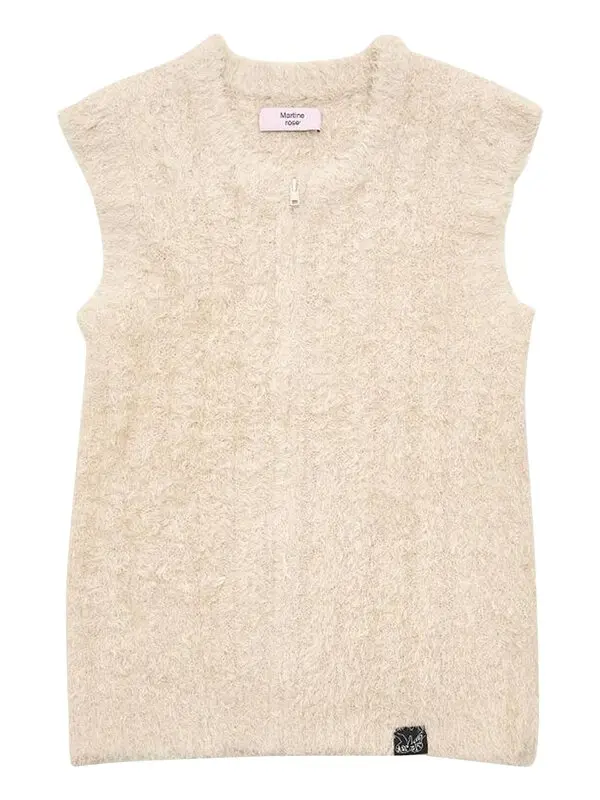 Martine Rose Ratty Zip Up Gilet - Cream