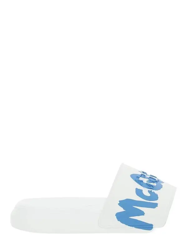 Alexander McQueen Rubber Pool Slides - White