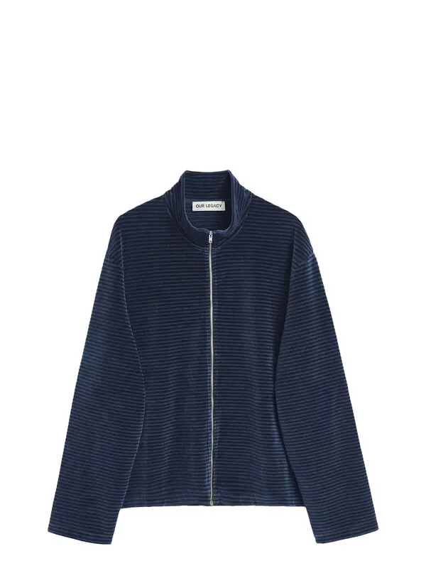 Our Legacy Shrunken Full Zip Polo - Blue