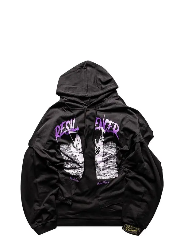 Raf Simons Resilencer Doubled Hoodie - Black