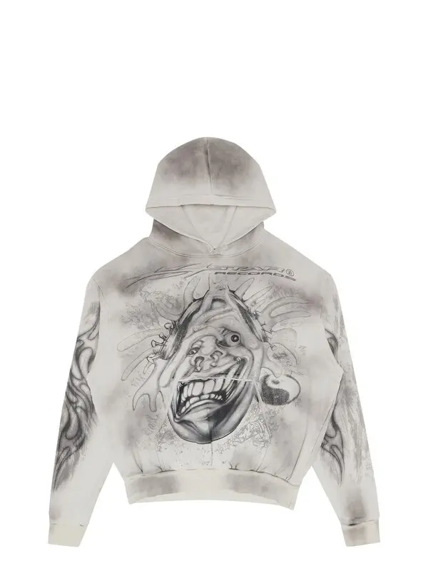 HELLSTAR Hstar Records Hoodie - Cream