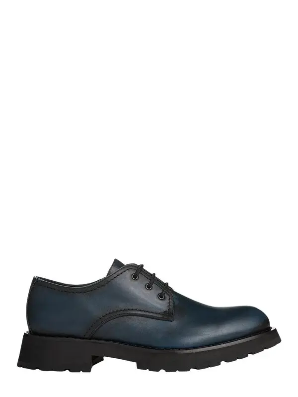 Alexander McQueen Burnished Derby Flat - Blue