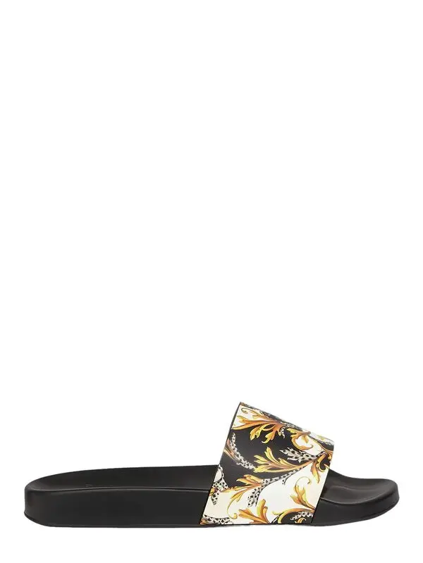 Versace Acanthus Print Slides - White