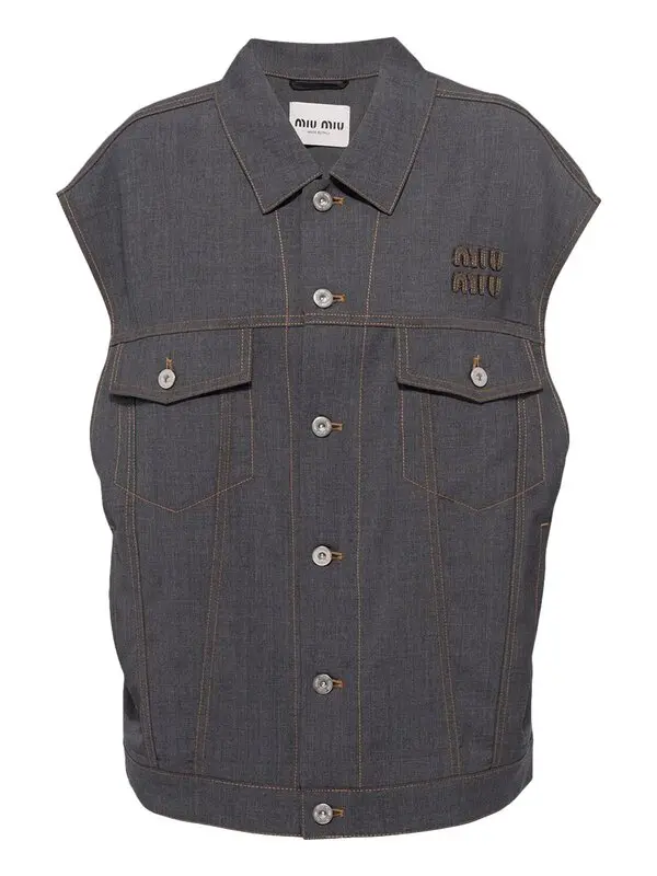 Miu Miu Wool Blouson Jacket - Grey