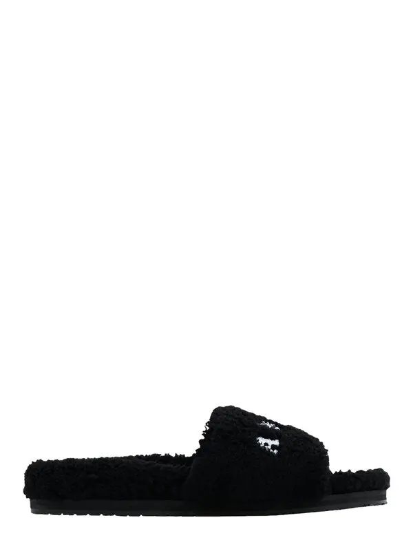 Amiri Shearling Slippers - Black