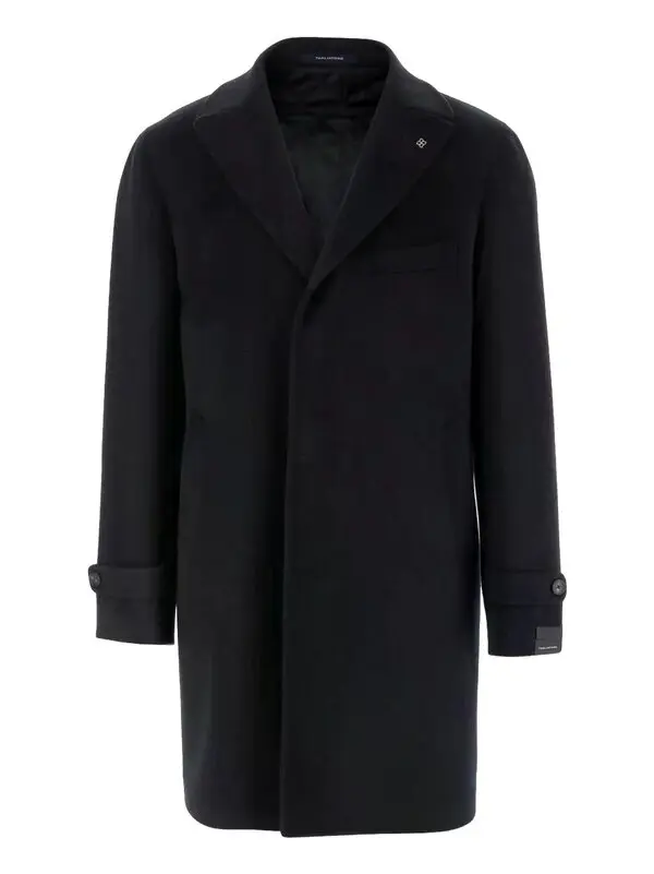 Tagliatore Thomas Wool Coat With Lapel Pocket - Blue