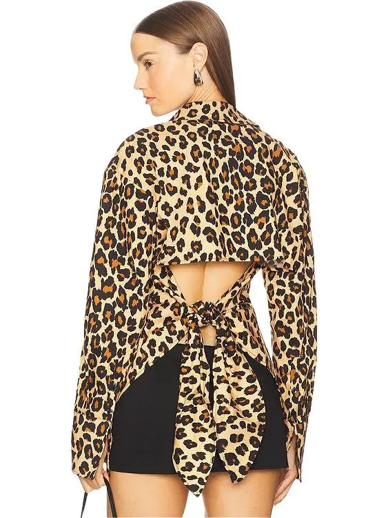 SIMONMILLER Loch Poplin Button Up - Leopard